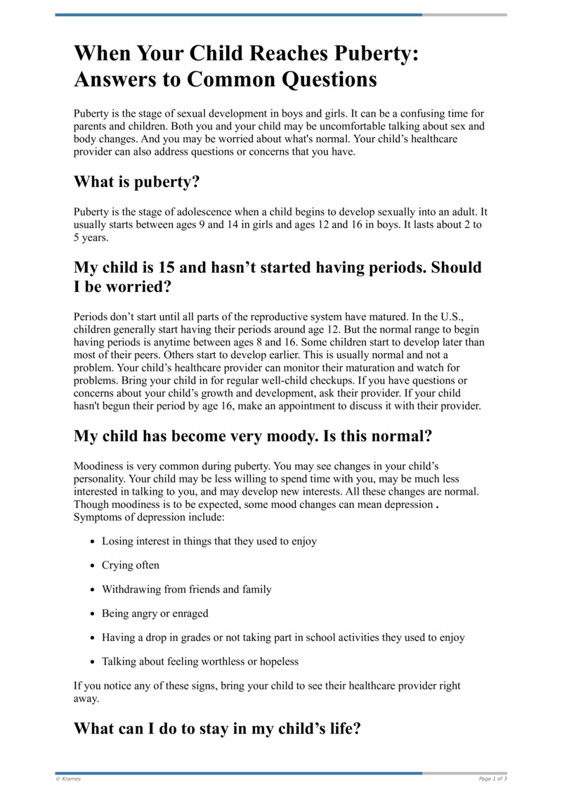 PDF - When Your Child Reaches Puberty: Answers to Common Questions ...