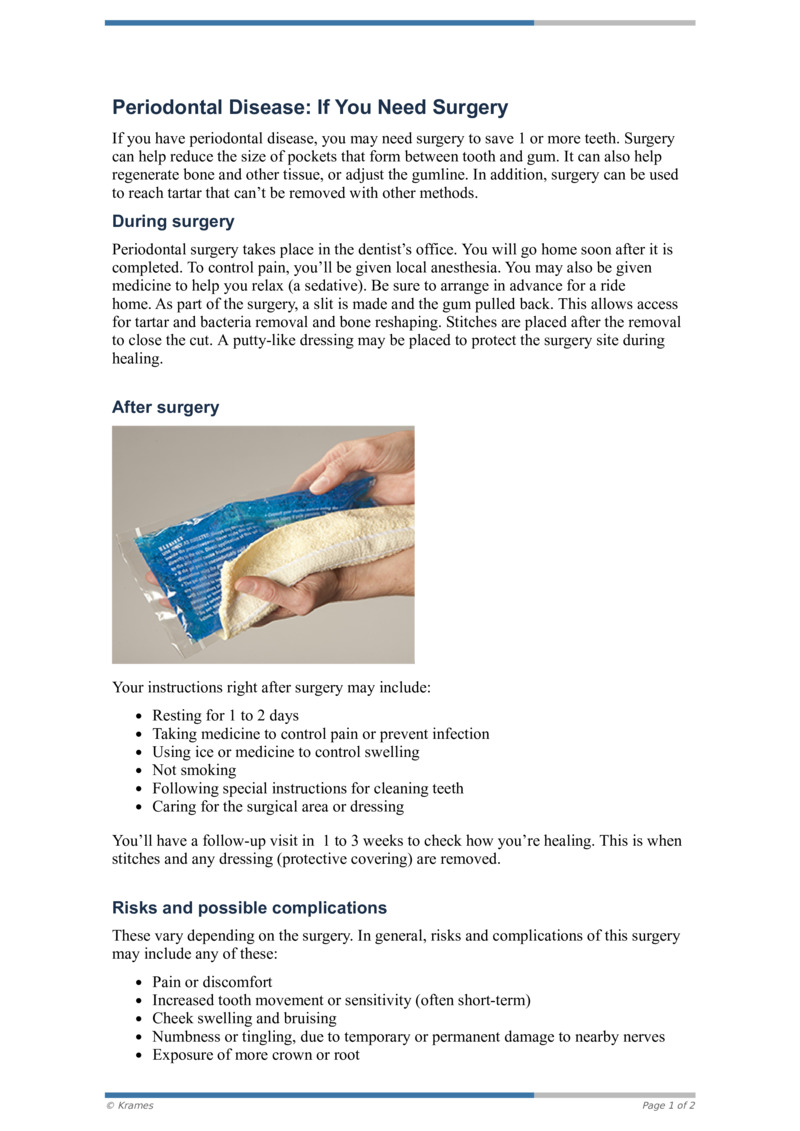 Text - Periodontal Disease: If You Need Surgery - HealthClips Online