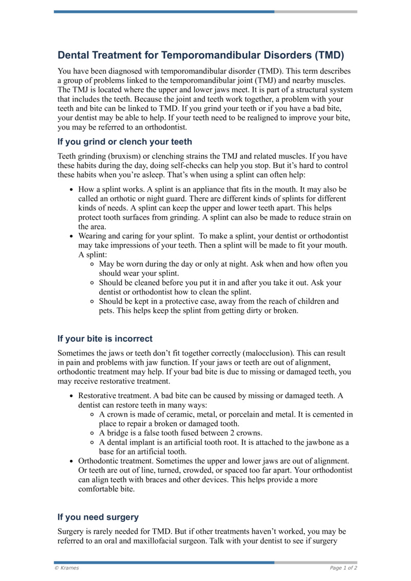 PDF - Dental Treatment for Temporomandibular Disorders (TMD ...