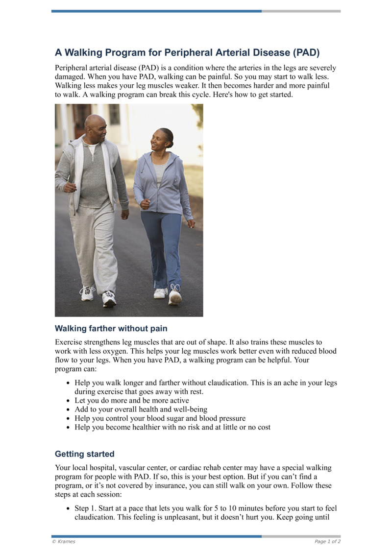PDF - A Walking Program for Peripheral Arterial Disease (PAD ...