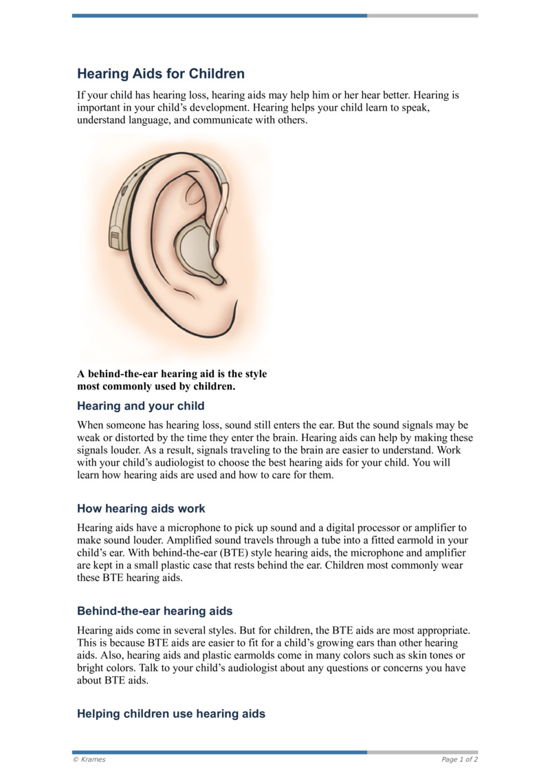 PDF - Hearing Aids for Children - HealthClips Online