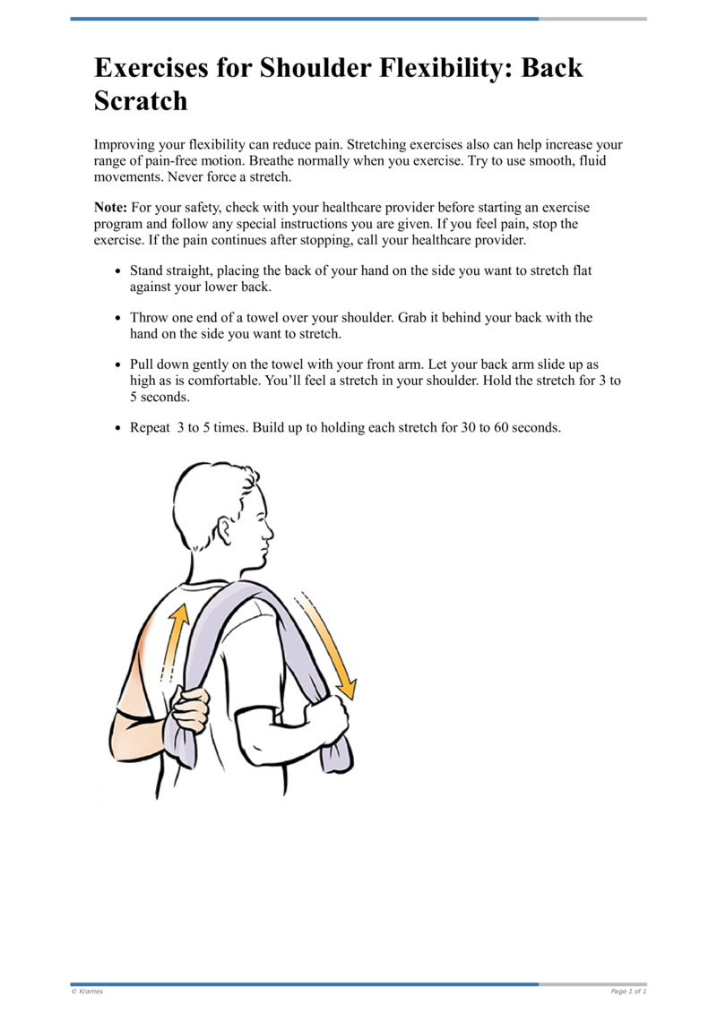 Text - Exercises for Shoulder Flexibility: Back Scratch - HealthClips ...