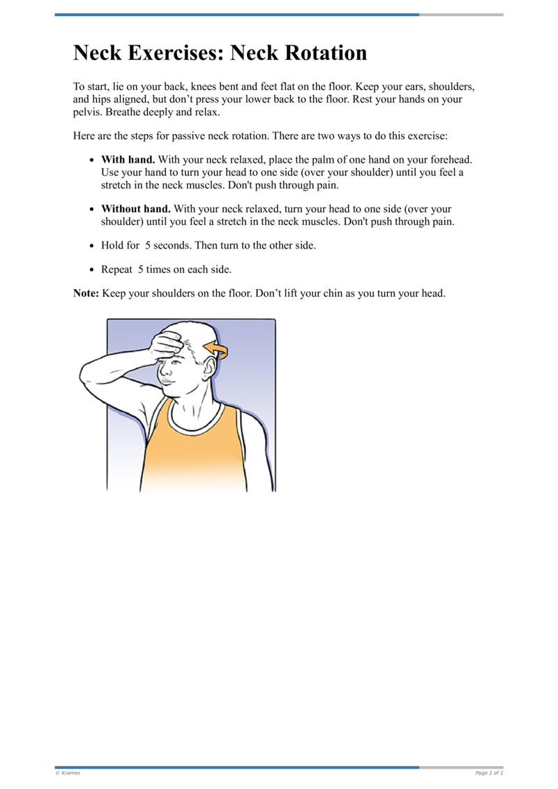Text - Neck Exercises- Neck Rotation - HealthClips Online