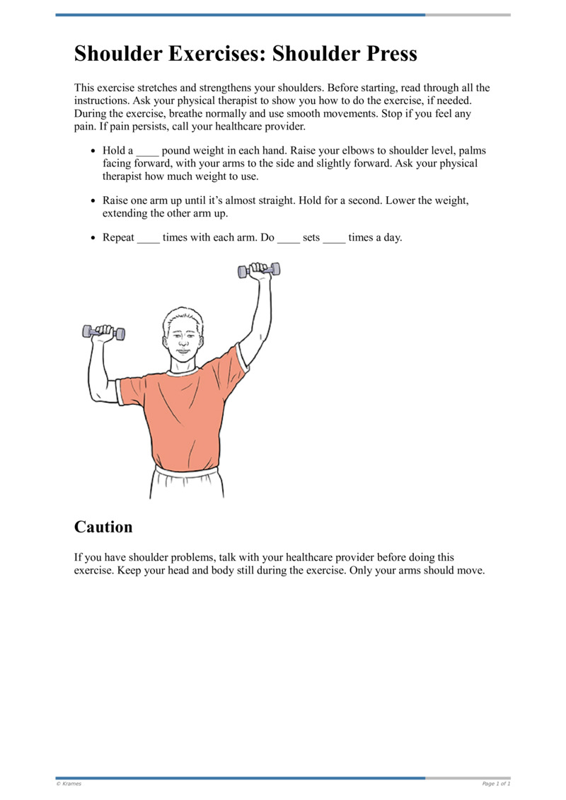 Text - Shoulder Exercises: Shoulder Press - HealthClips Online