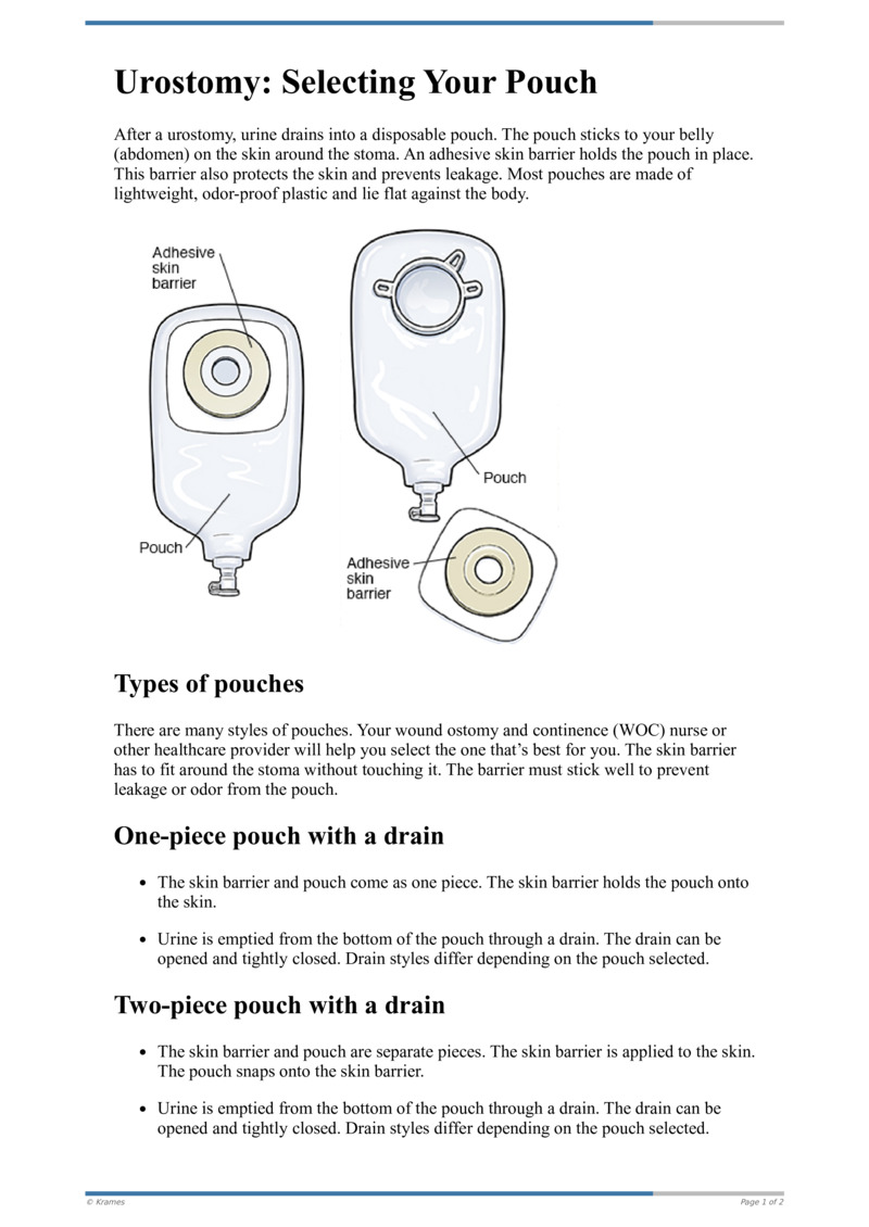 Text - Urostomy: Selecting Your Pouch - HealthClips Online