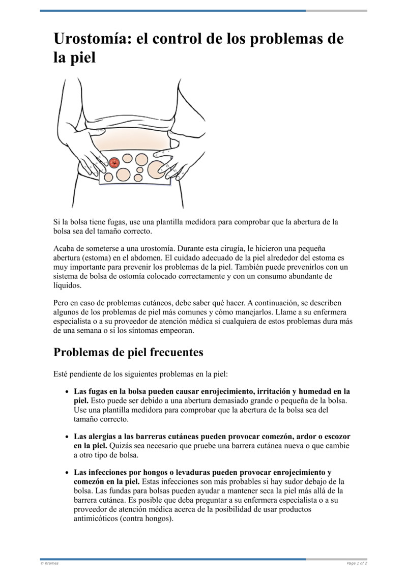 Text - Urostomí a: el control de los problemas de la piel - HealthClips ...