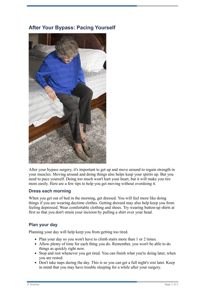 PDF - After Your Bypass: Pacing Yourself - HealthClips Online