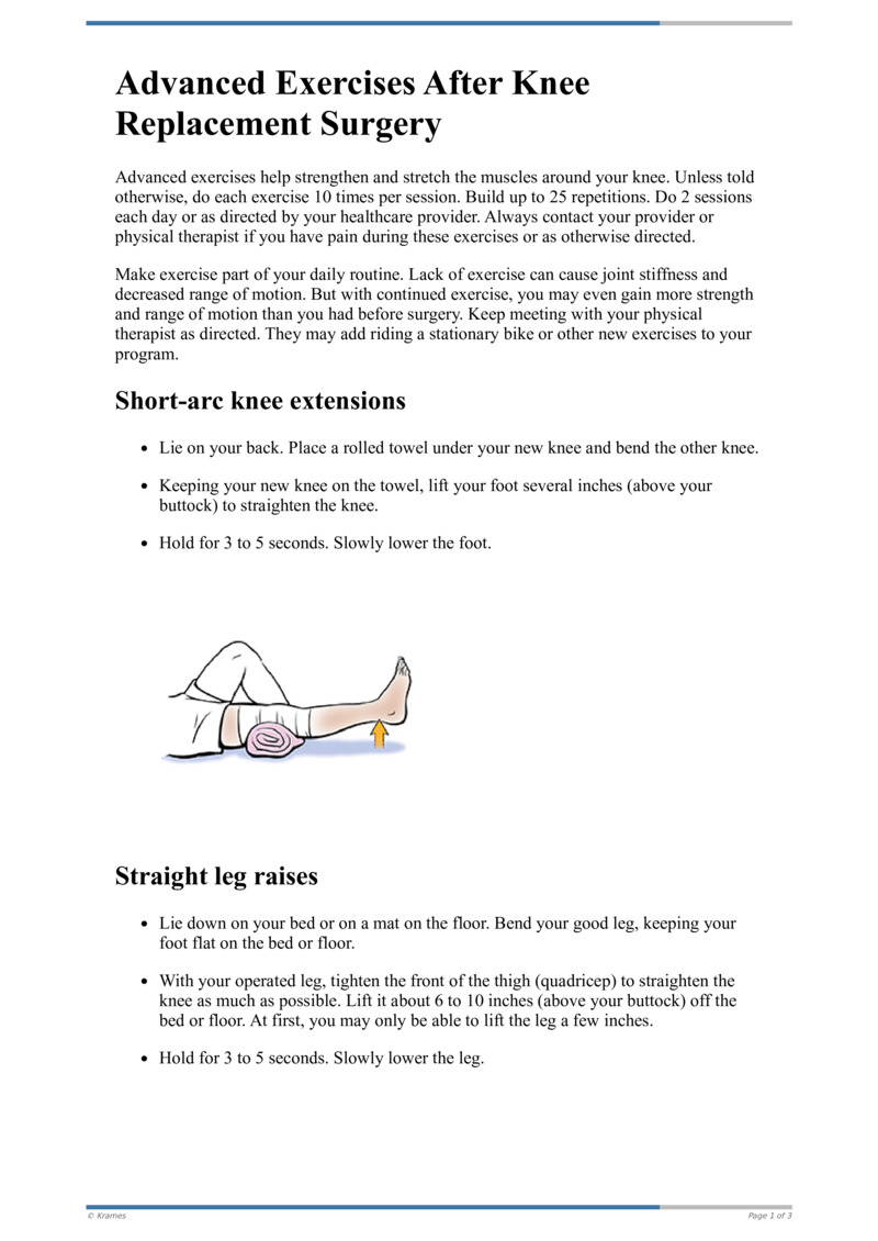Text Advanced Exercises After Knee Replacement Surgery HealthClips Text Advanced Exercises After Knee Replacement Surgery HealthClips
