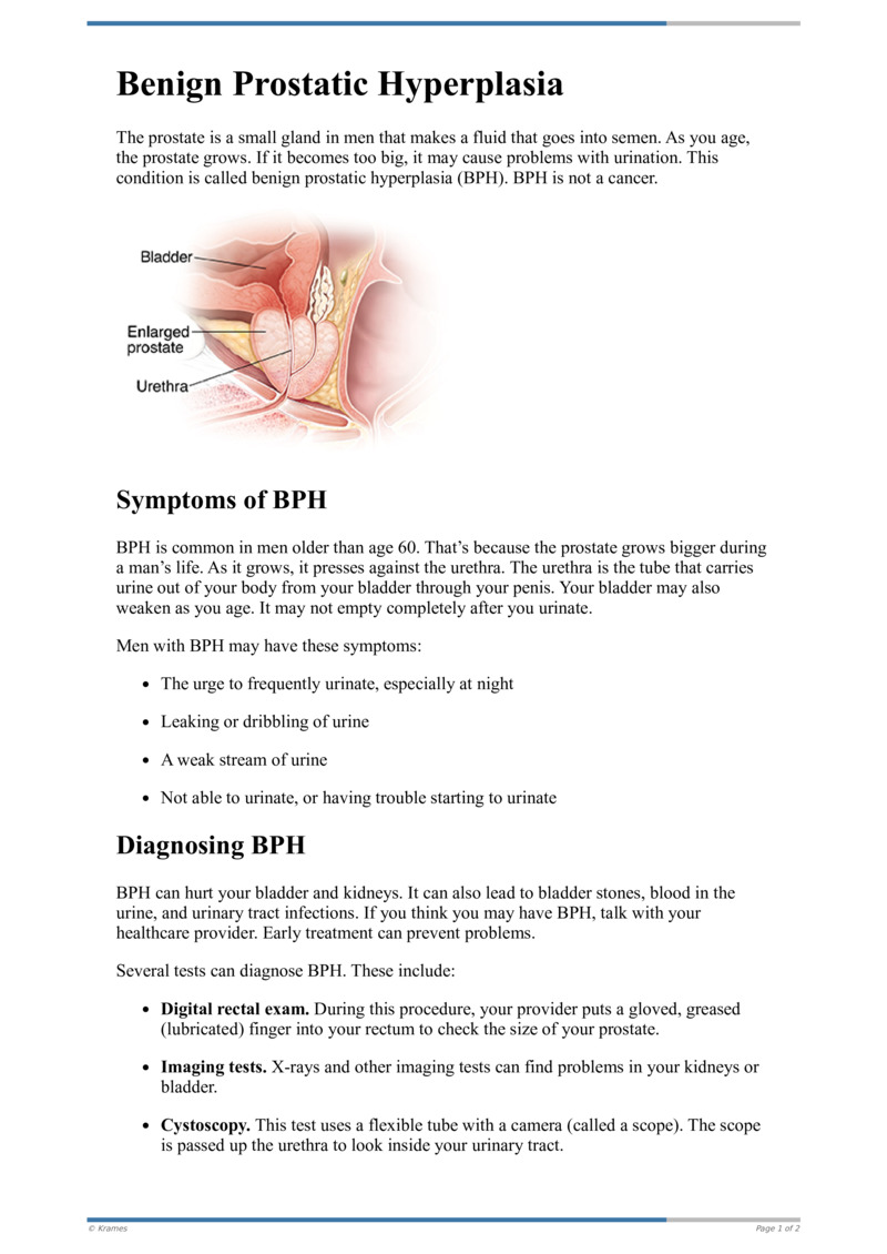 Text - Benign Prostatic Hyperplasia - HealthClips Online