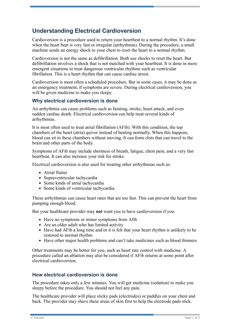 PDF - Understanding Electrical Cardioversion - HealthClips Online