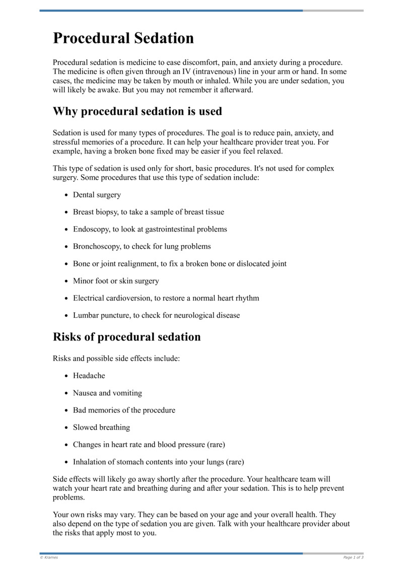 Text - Procedural Sedation - HealthClips Online