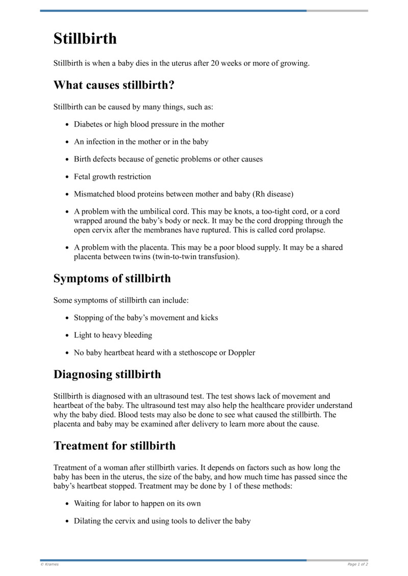 Text - Stillbirth - HealthClips Online