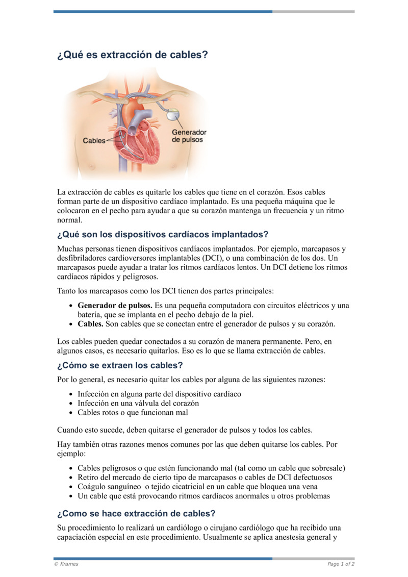 PDF - ¿Qué es extracción de cables? - HealthClips Online