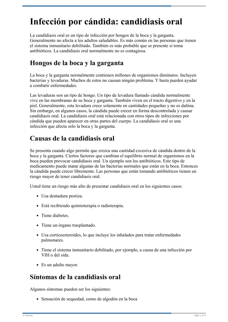 Text - Infección por cándida: candidiasis oral - HealthClips Online