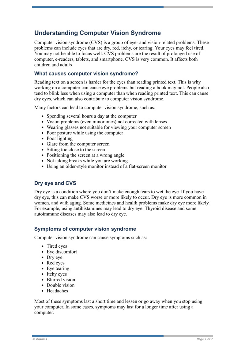 PDF - Understanding Computer Vision Syndrome - HealthClips Online