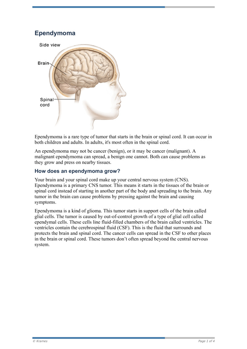 PDF - Ependymoma - HealthClips Online