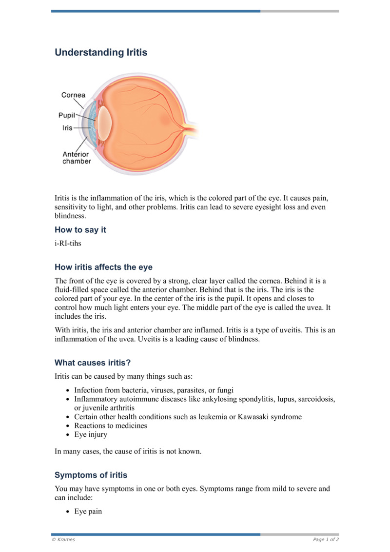 PDF - Understanding Iritis - HealthClips Online