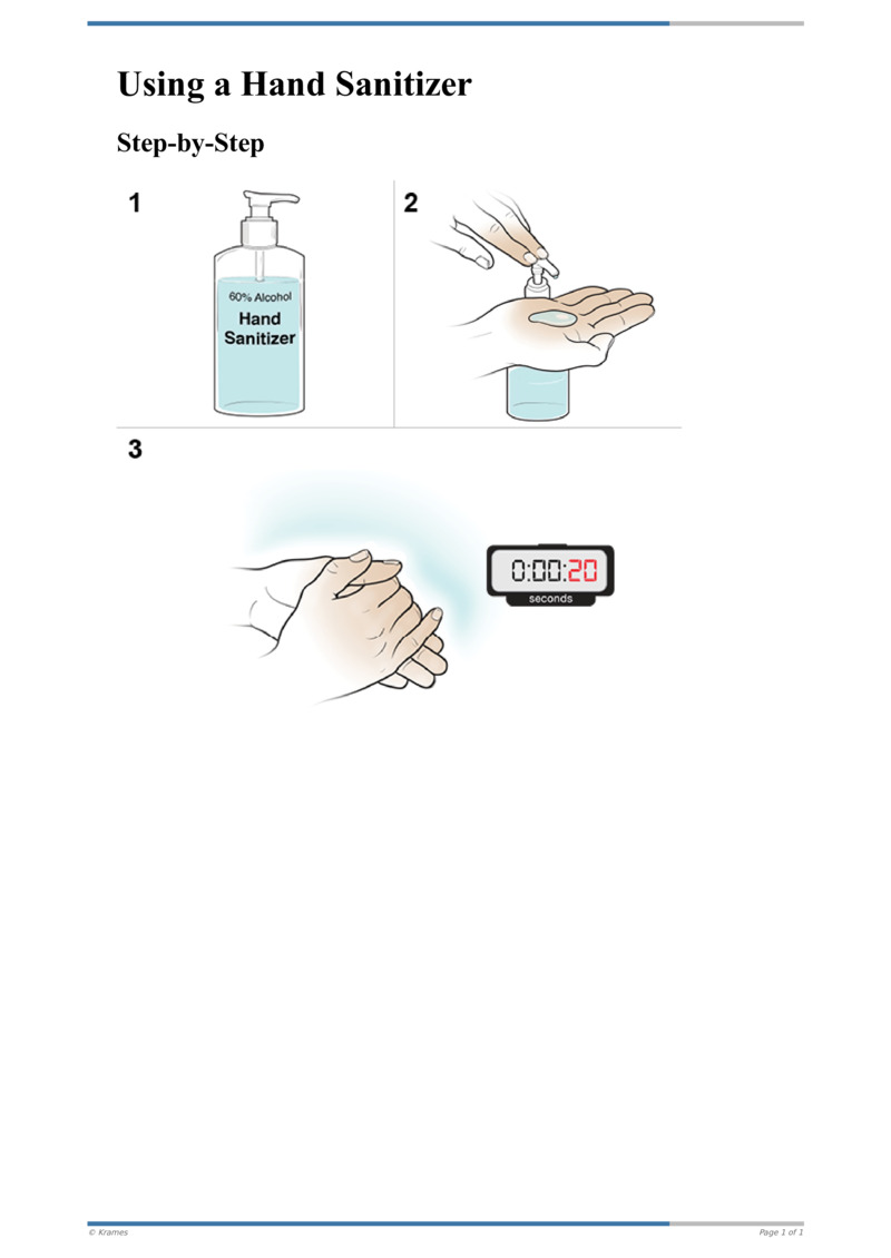 PDF - Step-by-Step: Using a Hand Sanitizer - HealthClips Online