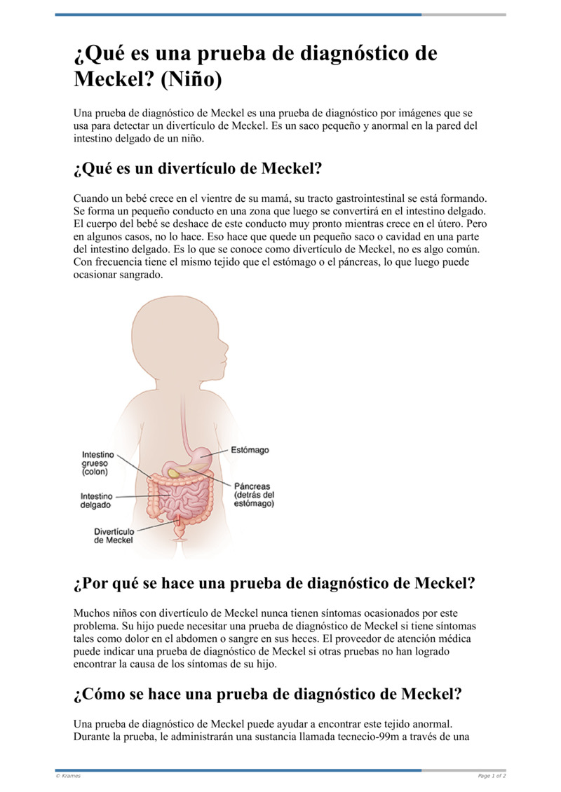 Text - ¿Qué es una prueba de diagnóstico de Meckel? (Niño ...