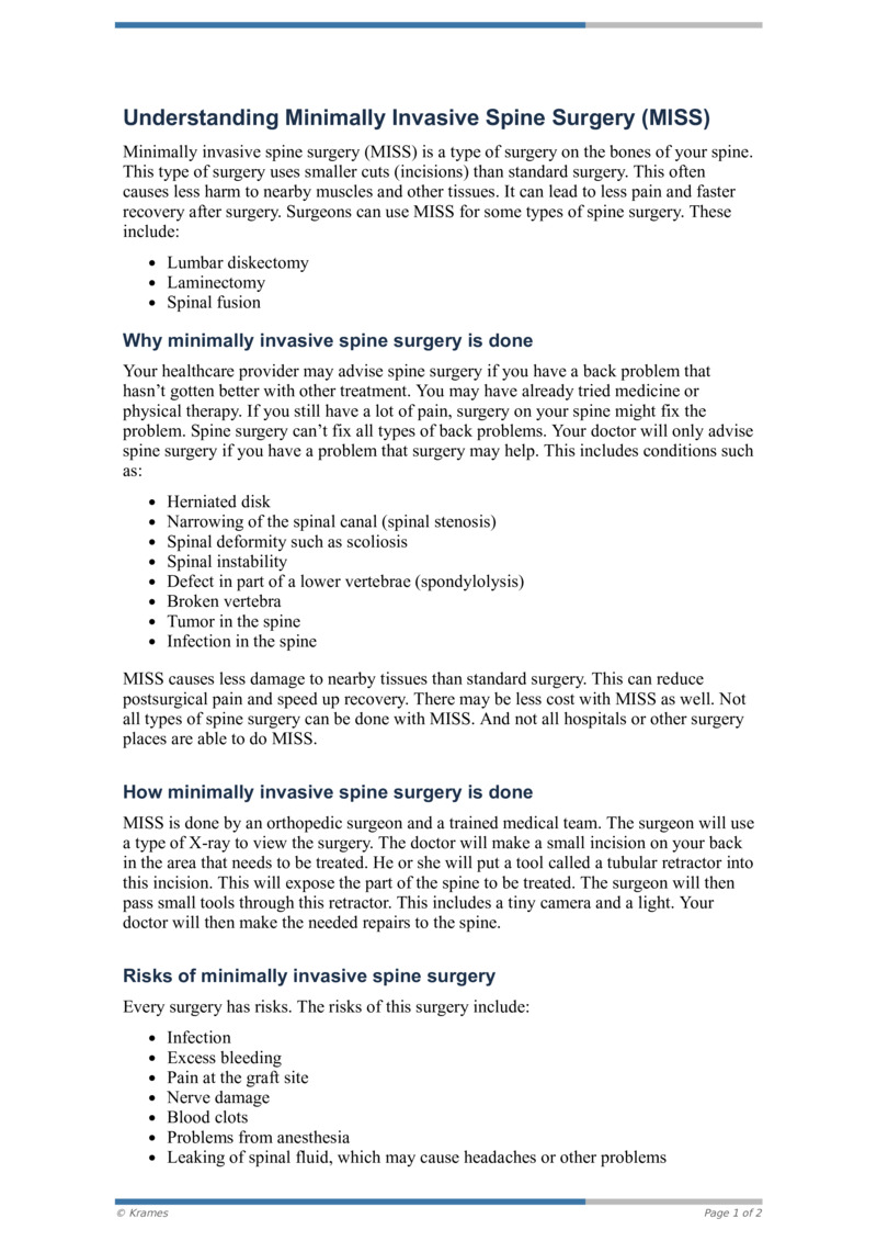 Text - Understanding Minimally Invasive Spine Surgery (MISS ...