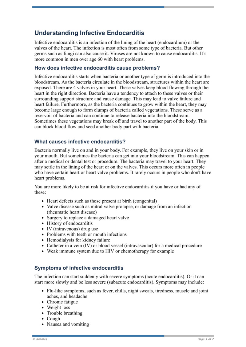 PDF - Understanding Infective Endocarditis - HealthClips Online