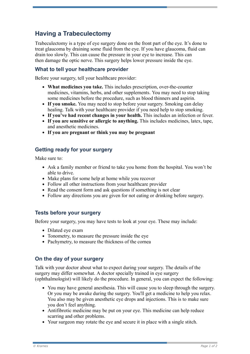 PDF - Having a Trabeculectomy - HealthClips Online