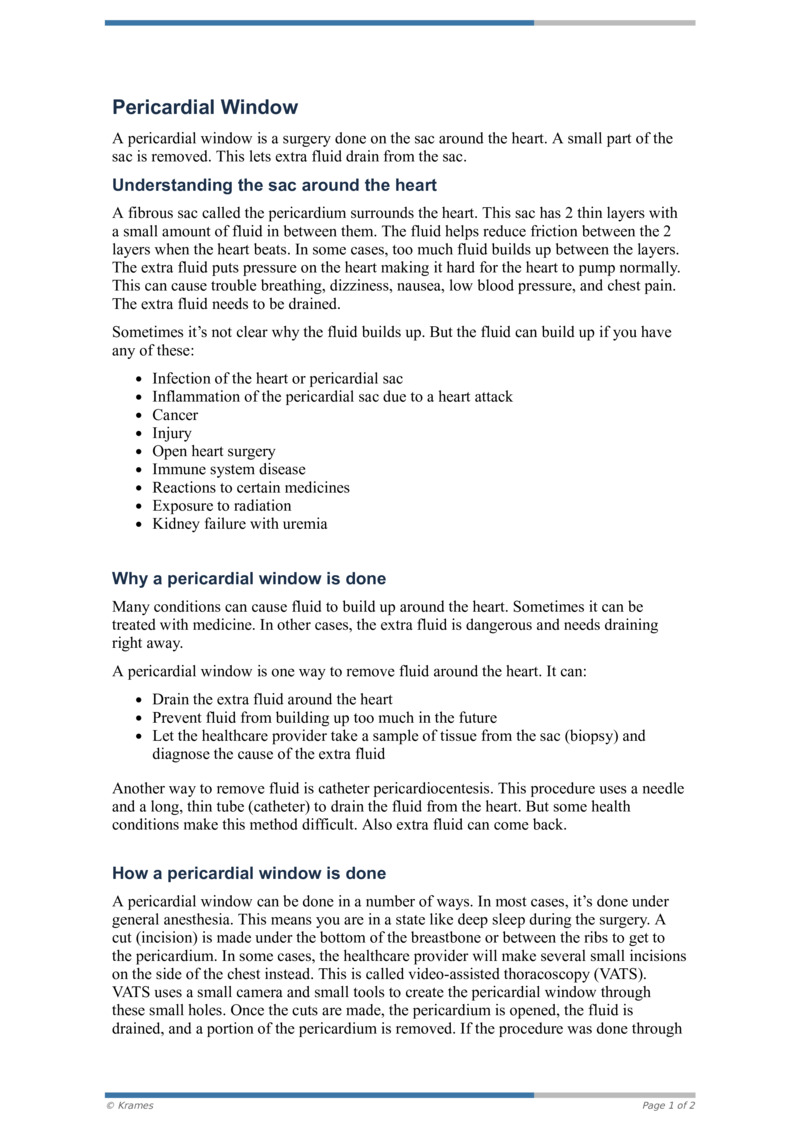 PDF - Pericardial Window - HealthClips Online