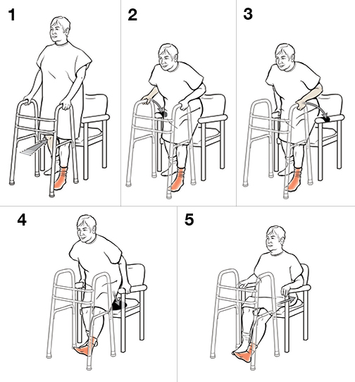 Text - Step-by-Step: Sitting with a Walker (Non-Weight Bearing ...