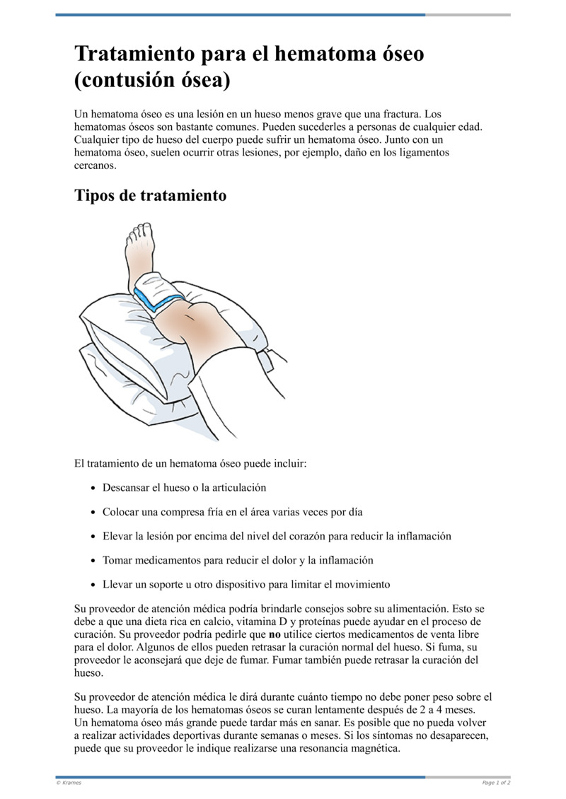 Text - Tratamiento para el hematoma óseo (contusión ósea) - HealthClips ...