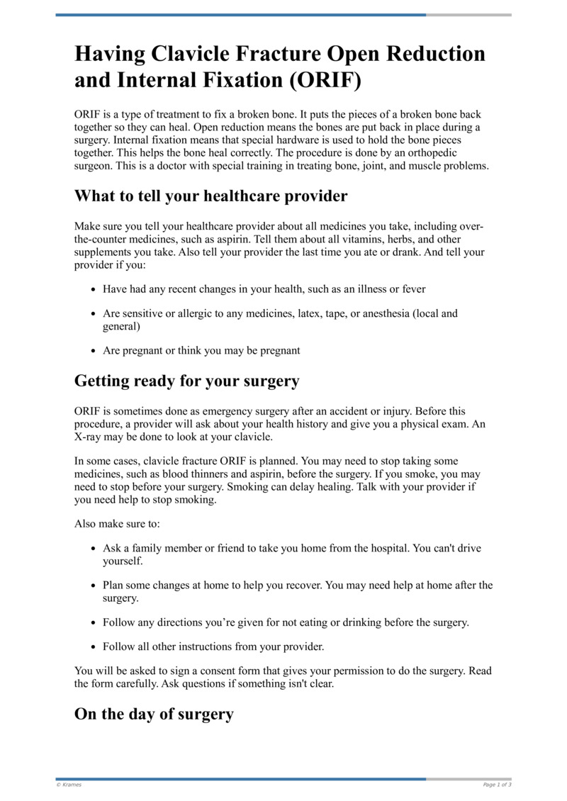 PDF - Having Clavicle Fracture Open Reduction and Internal Fixation ...