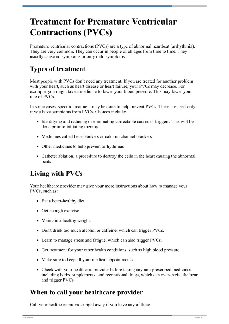 Text - Treatment for Premature Ventricular Contractions (PVCs ...