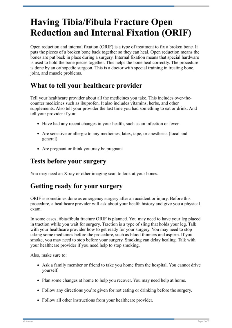 Text - Having Tibia/Fibula Fracture Open Reduction and Internal ... Text - Having Tibia/Fibula Fracture Open Reduction and Internal ...