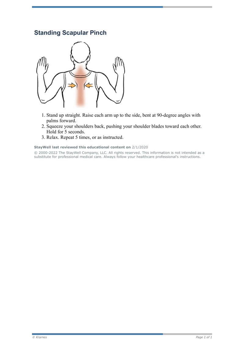 PDF - Standing Scapular Pinch - HealthClips Online