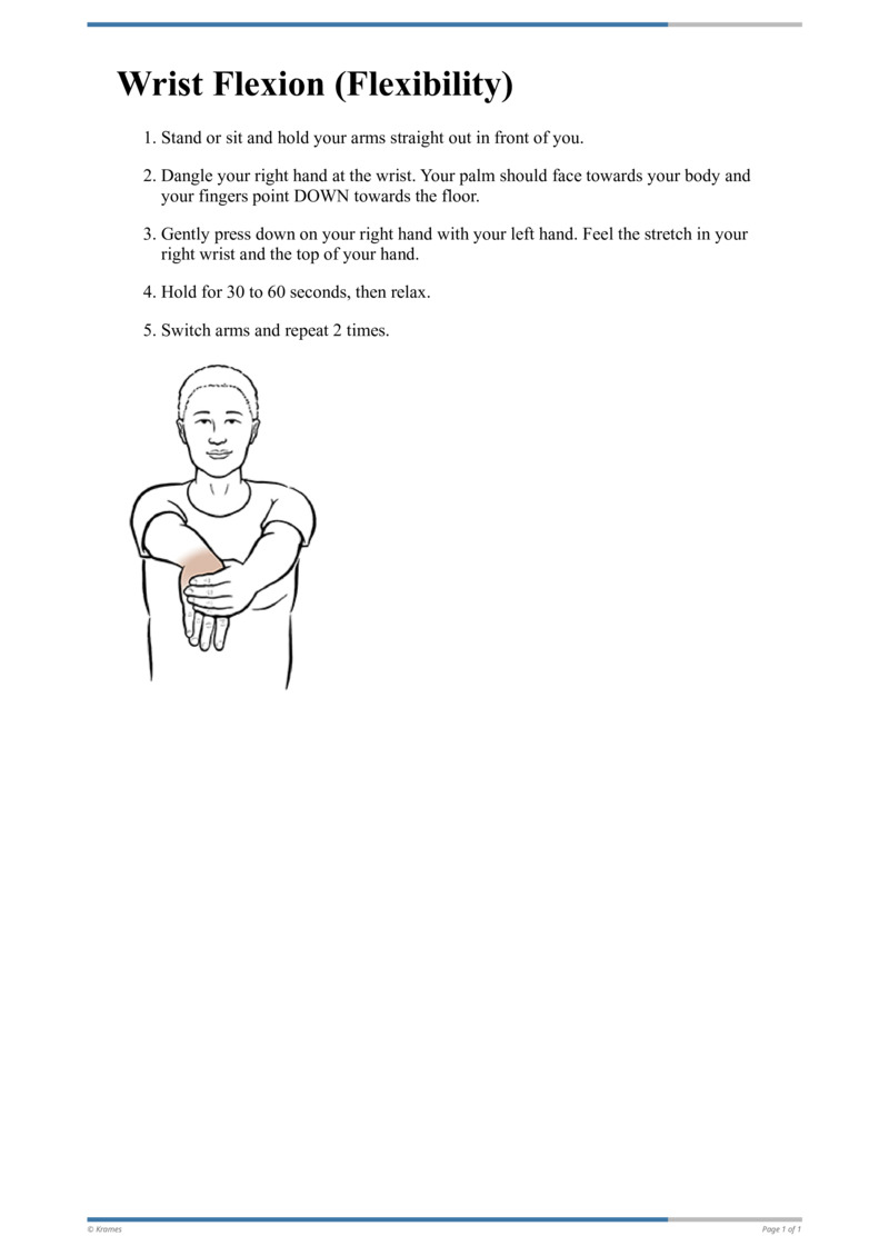 Text - Wrist Flexion (Flexibility) - HealthClips Online