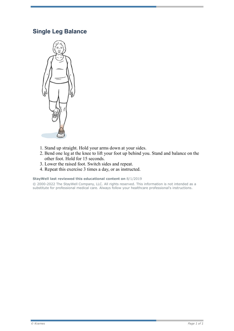 PDF - Single Leg Balance - HealthClips Online