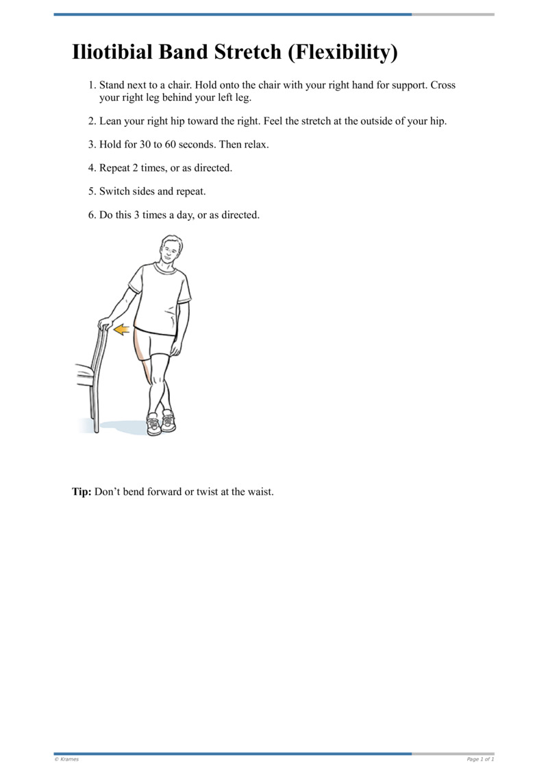 Text - Iliotibial Band Stretch (Flexibility) - HealthClips Online