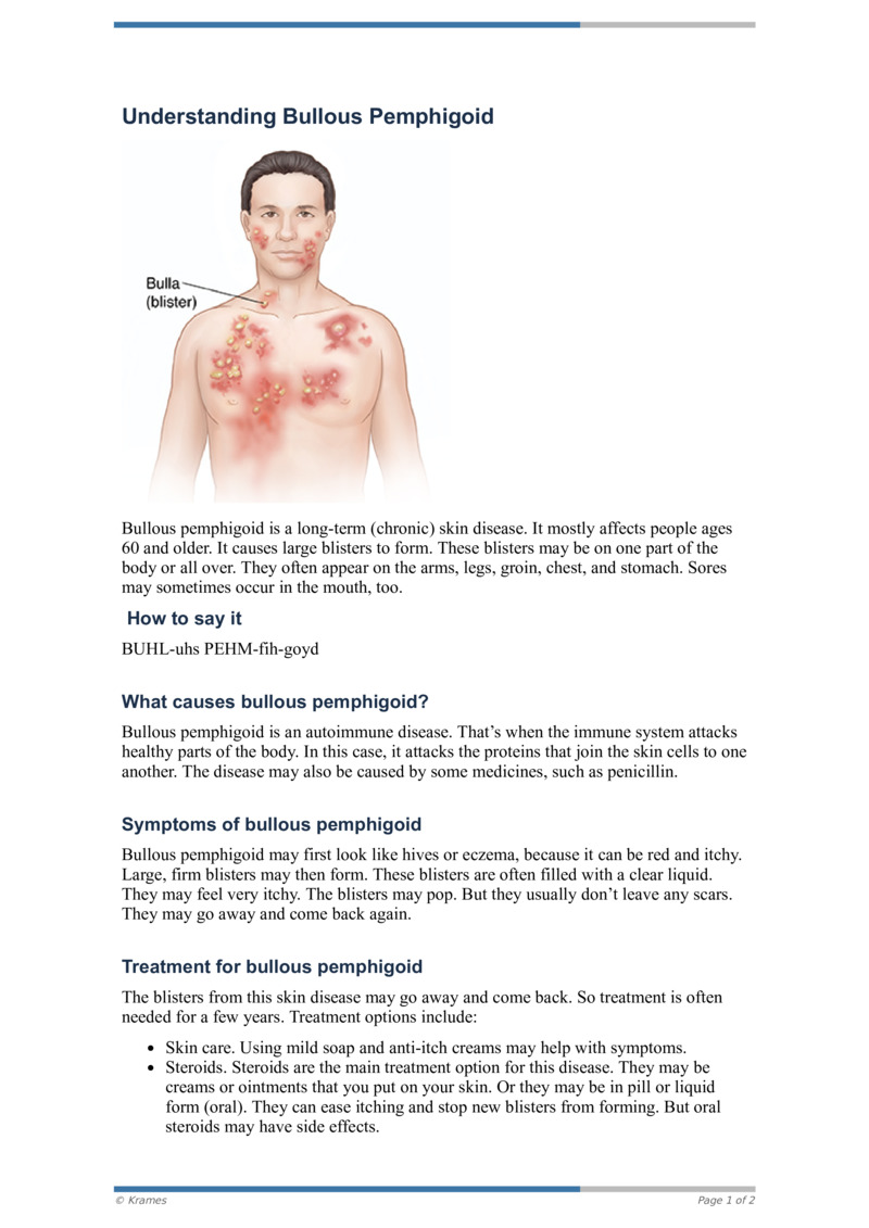 Text - Understanding Bullous Pemphigoid - HealthClips Online