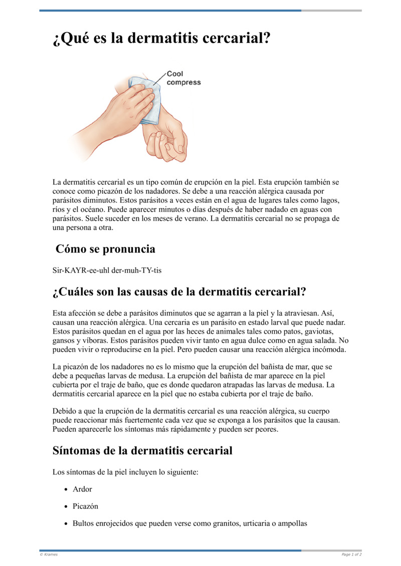 Text - ¿ Qué es la dermatitis cercarial? - HealthClips Online