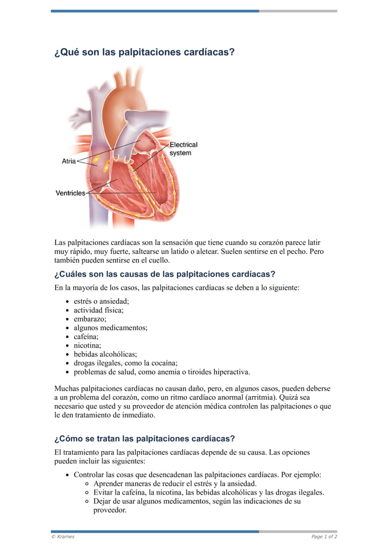 PDF - ¿ Qué son las palpitaciones cardí acas? - HealthClips Online