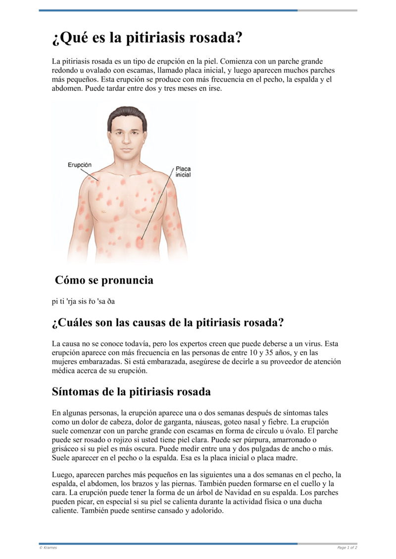 Text - ¿Qué es la pitiriasis rosada? - HealthClips Online