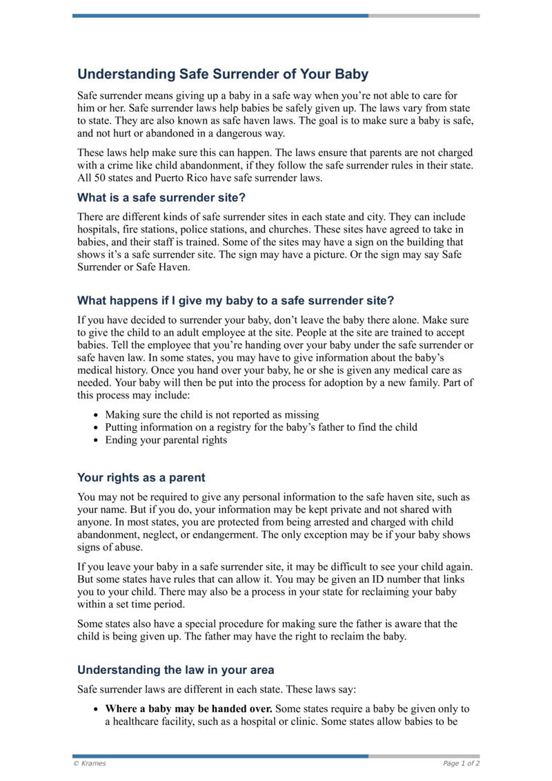 PDF - Understanding Safe Surrender of Your Baby - HealthClips Online