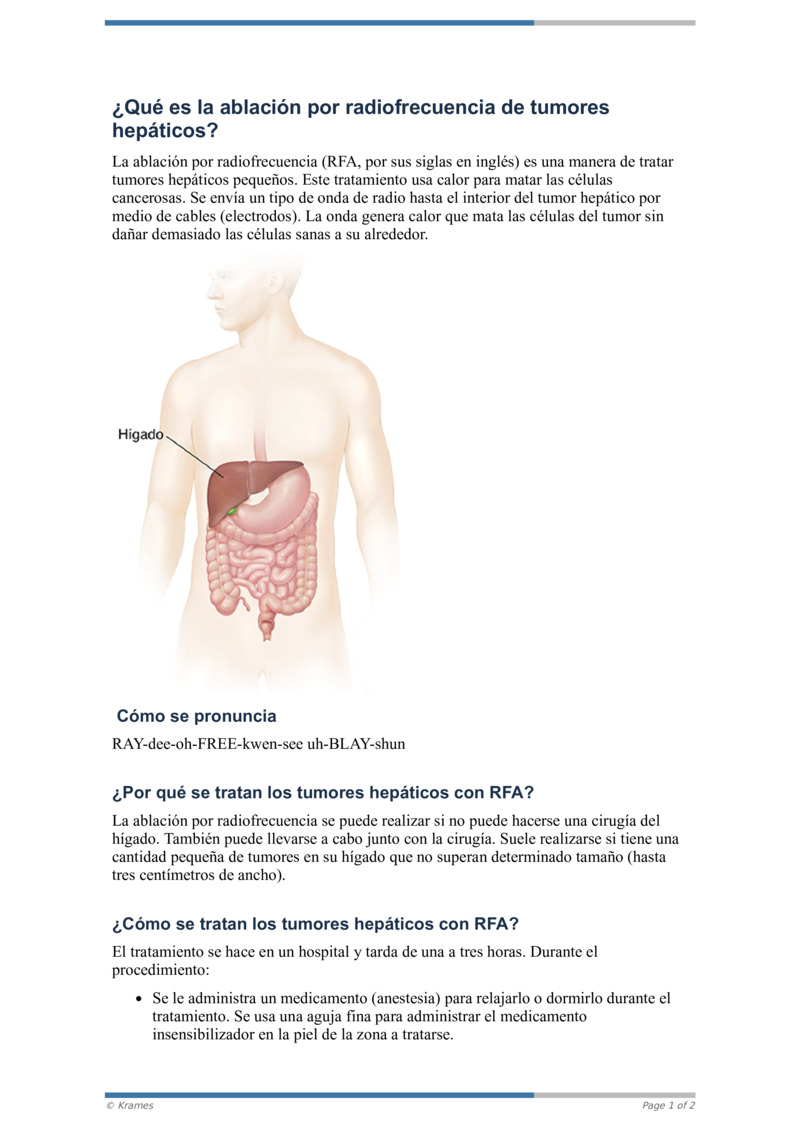PDF - ¿Qué es la ablación por radiofrecuencia de tumores hepáticos? - HealthClips Online