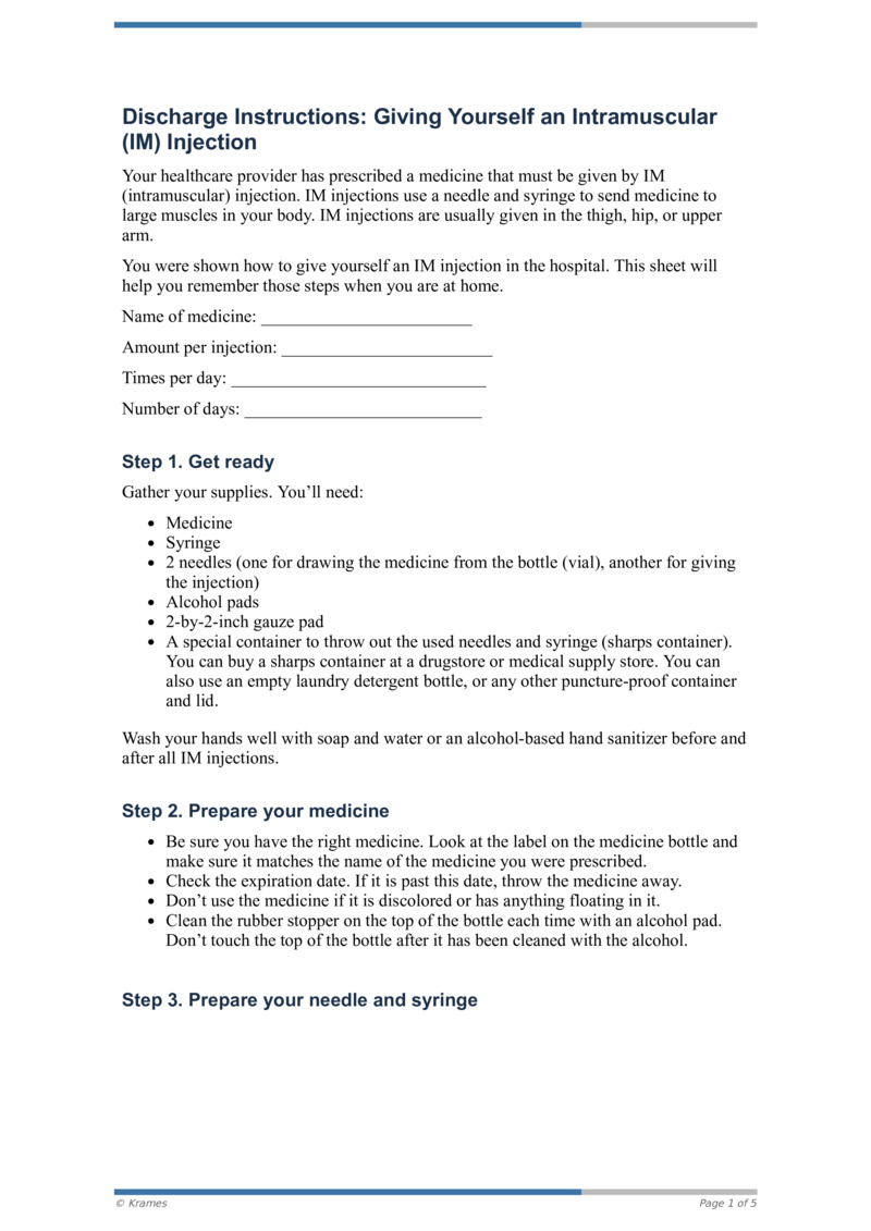 PDF - Discharge Instructions: Giving Yourself an Intramuscular (IM ...