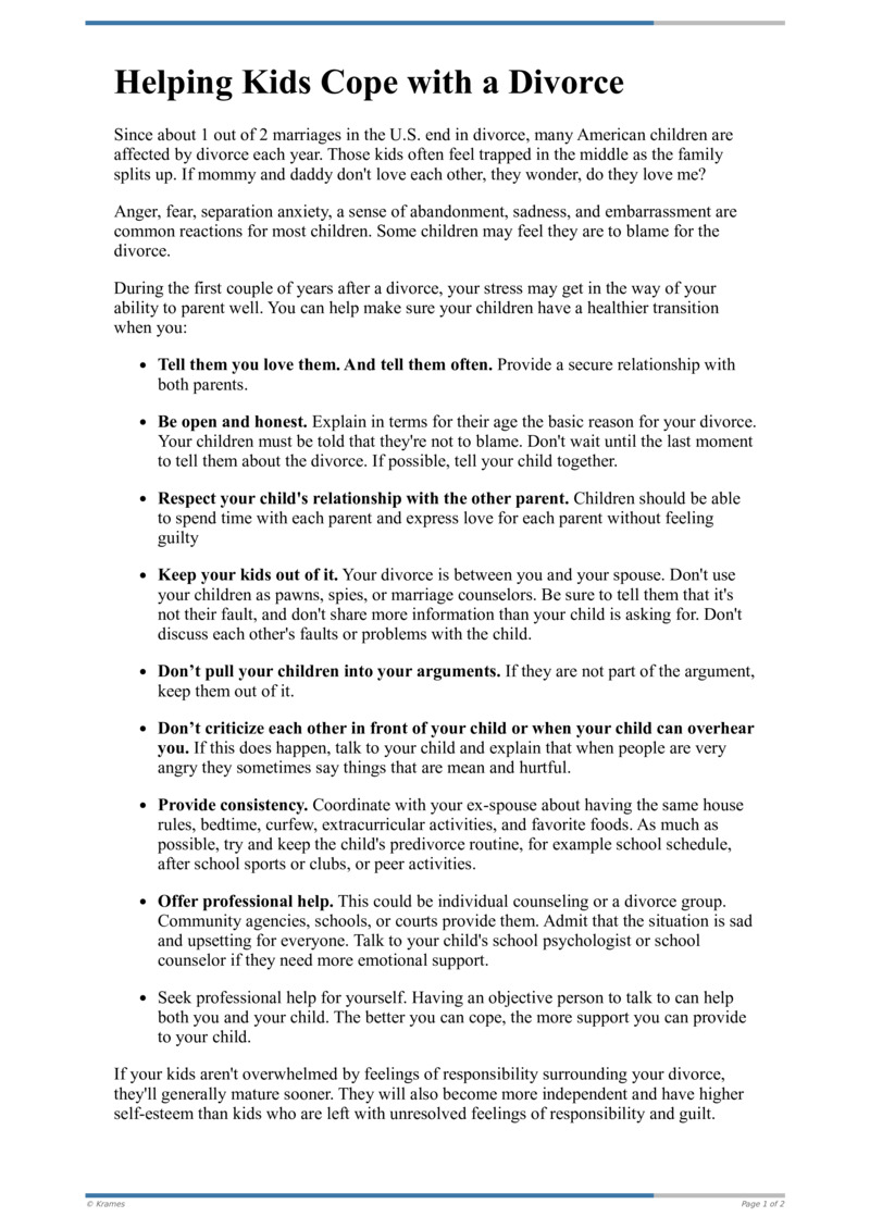 PDF - Helping Kids Cope with a Divorce - HealthClips Online
