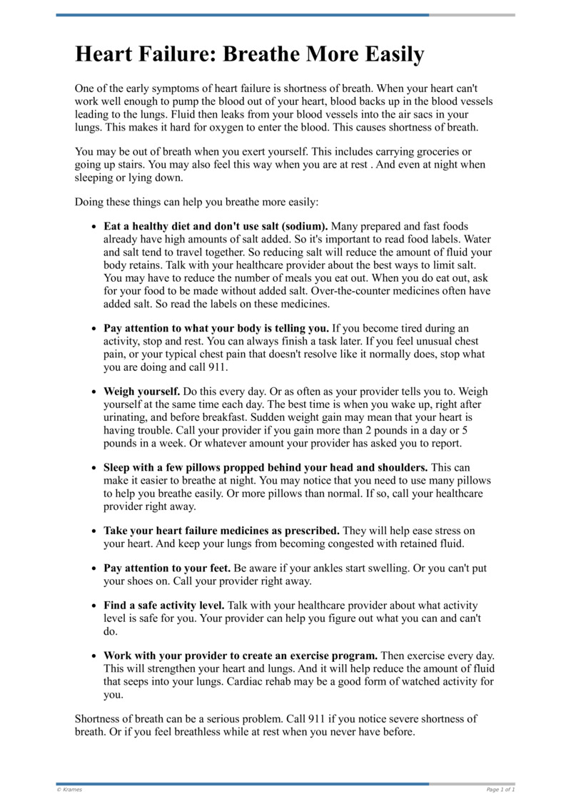 Text - Heart Failure: Breathe More Easily - HealthClips Online