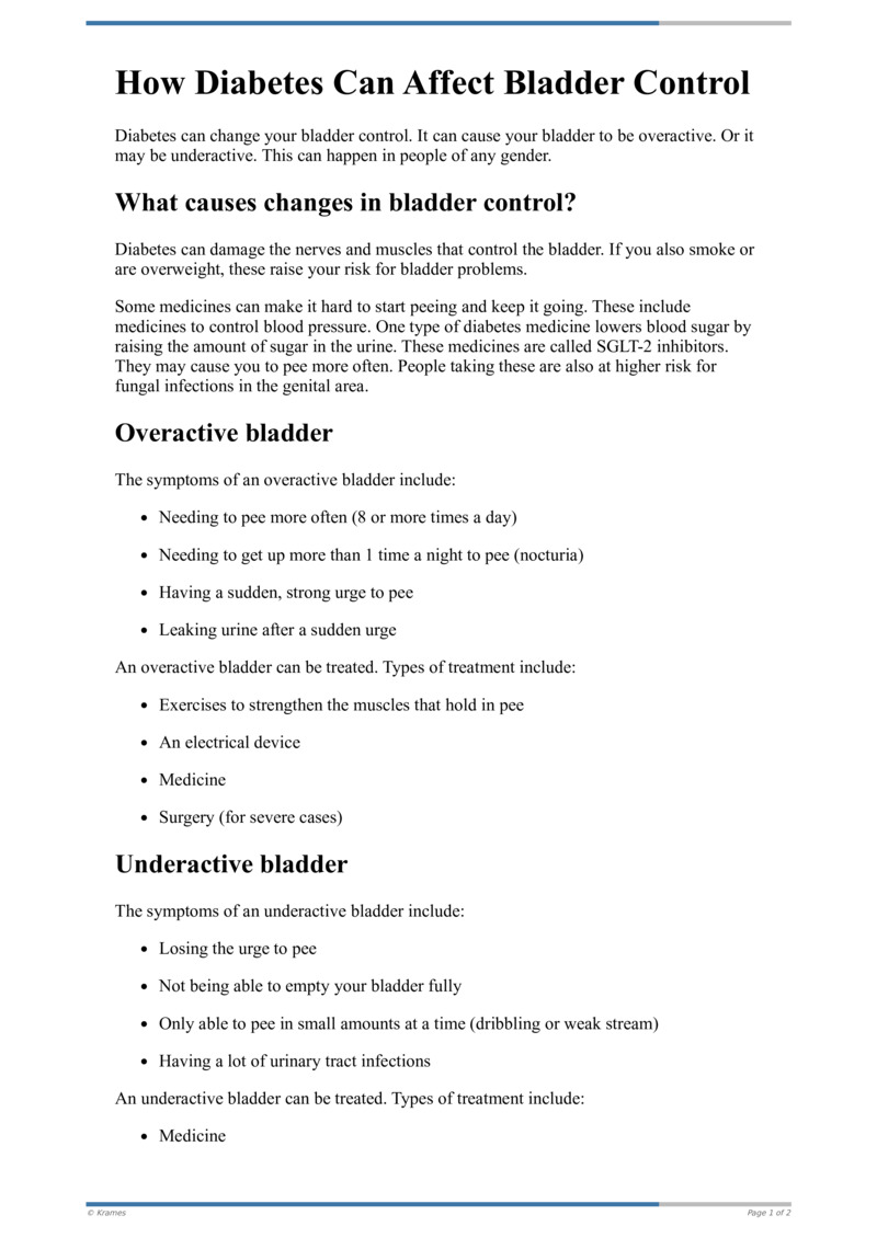 Text - How Diabetes Can Affect Bladder Control - HealthClips Online