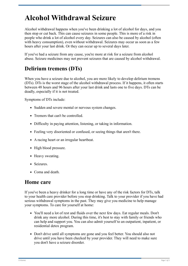 PDF - Alcohol Withdrawal Seizure - HealthClips Online