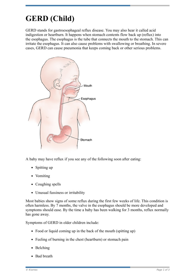 Text - GERD (Child) - HealthClips Online