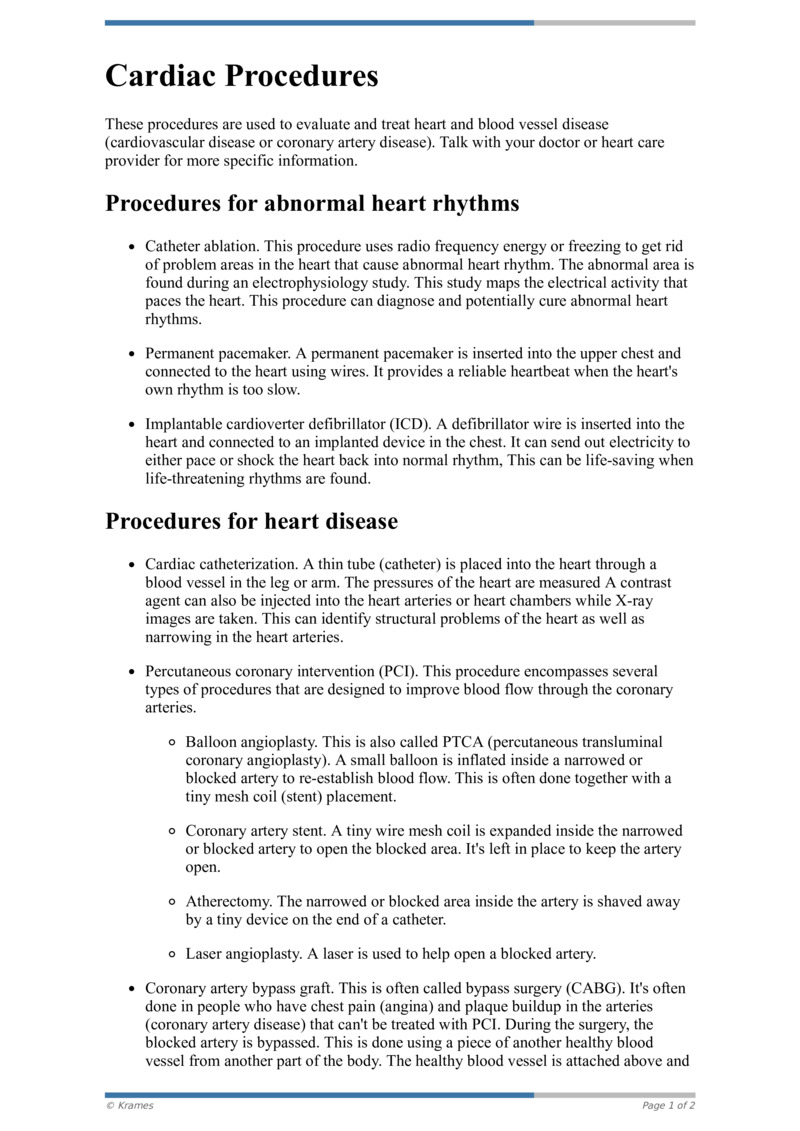 PDF - Cardiac Procedures - HealthClips Online
