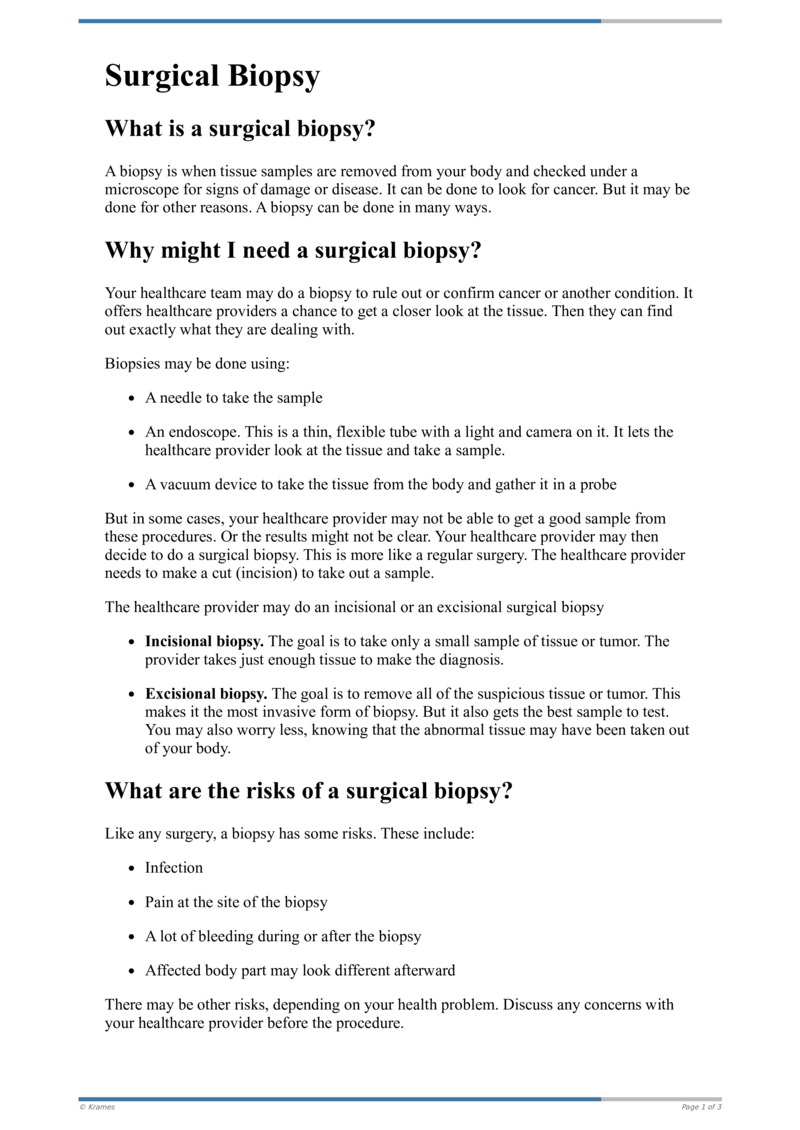 Text - Surgical Biopsy - HealthClips Online